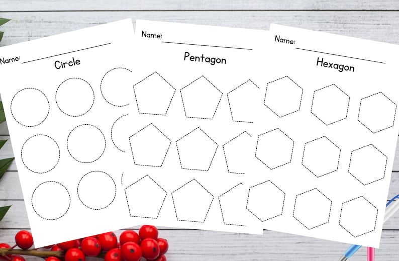 Shape Tracing Printable, Preschool Basic Shape Tracing, Shape Tracing ...