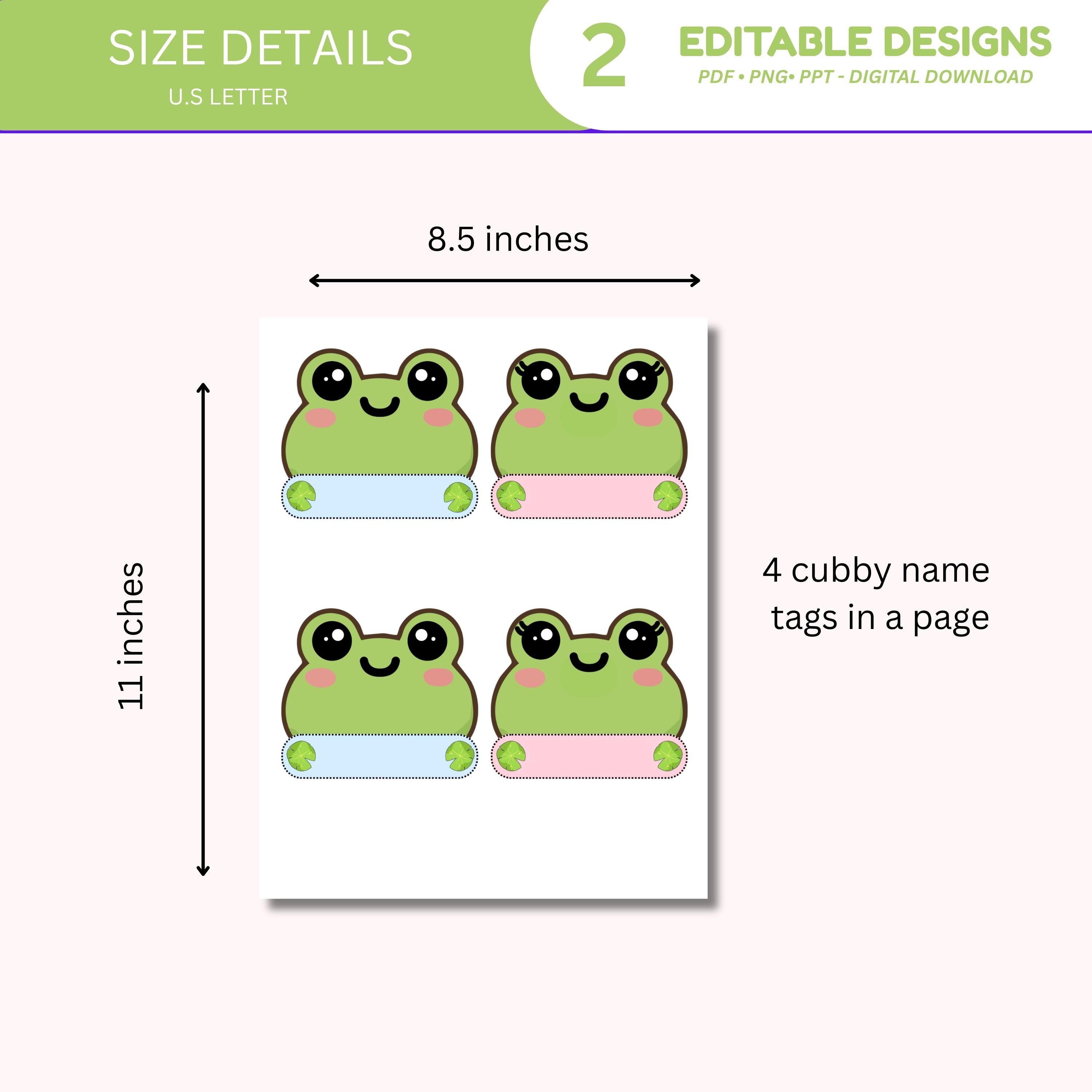 Editable Frog Cubby Name Tags: Classroom Labels (digital Download) - Etsy