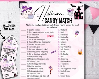 Halloween Candy Match Game, Halloween Party Games Printable, Halloween ...