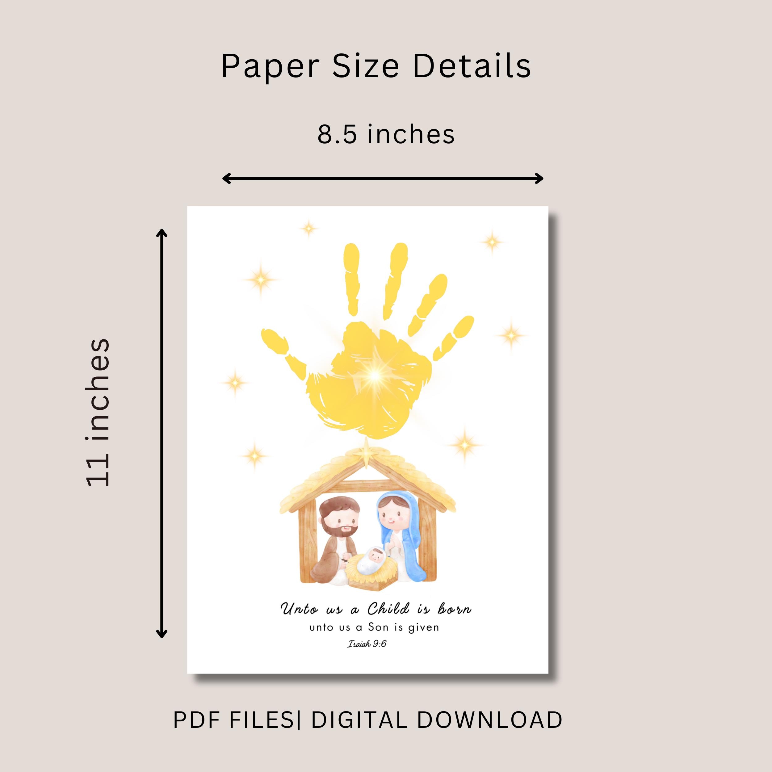 Nativity Handprint Art, Sunday School Christmas Craft (printable) - Etsy