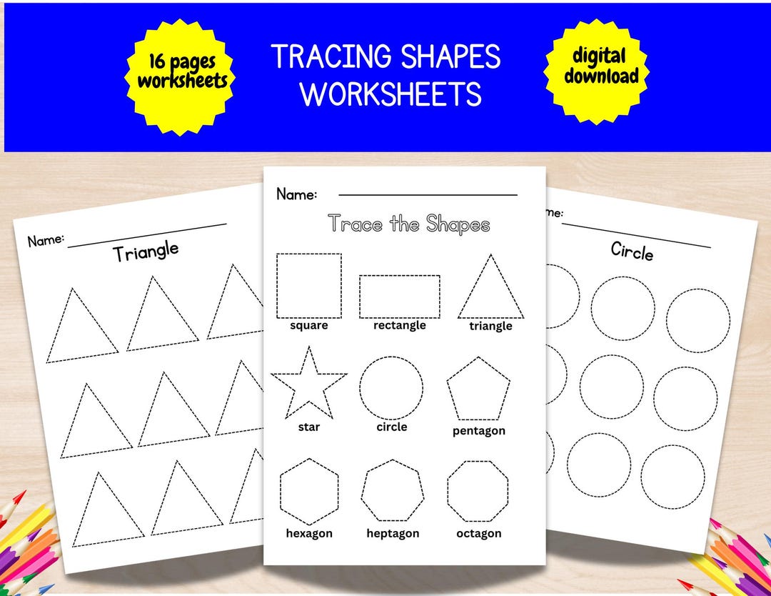 Shape Tracing Printable Preschool Basic Shape Tracing Shape Tracing