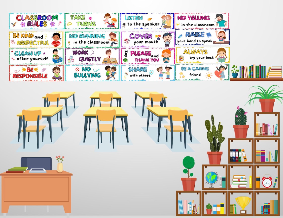 Printable Classroom Rules Posters classroom Decor Behavior Rules ...