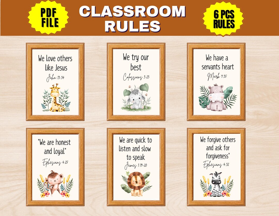 Christian Classroom Rules, Class Rules Poster, Homeschool Classroom ...