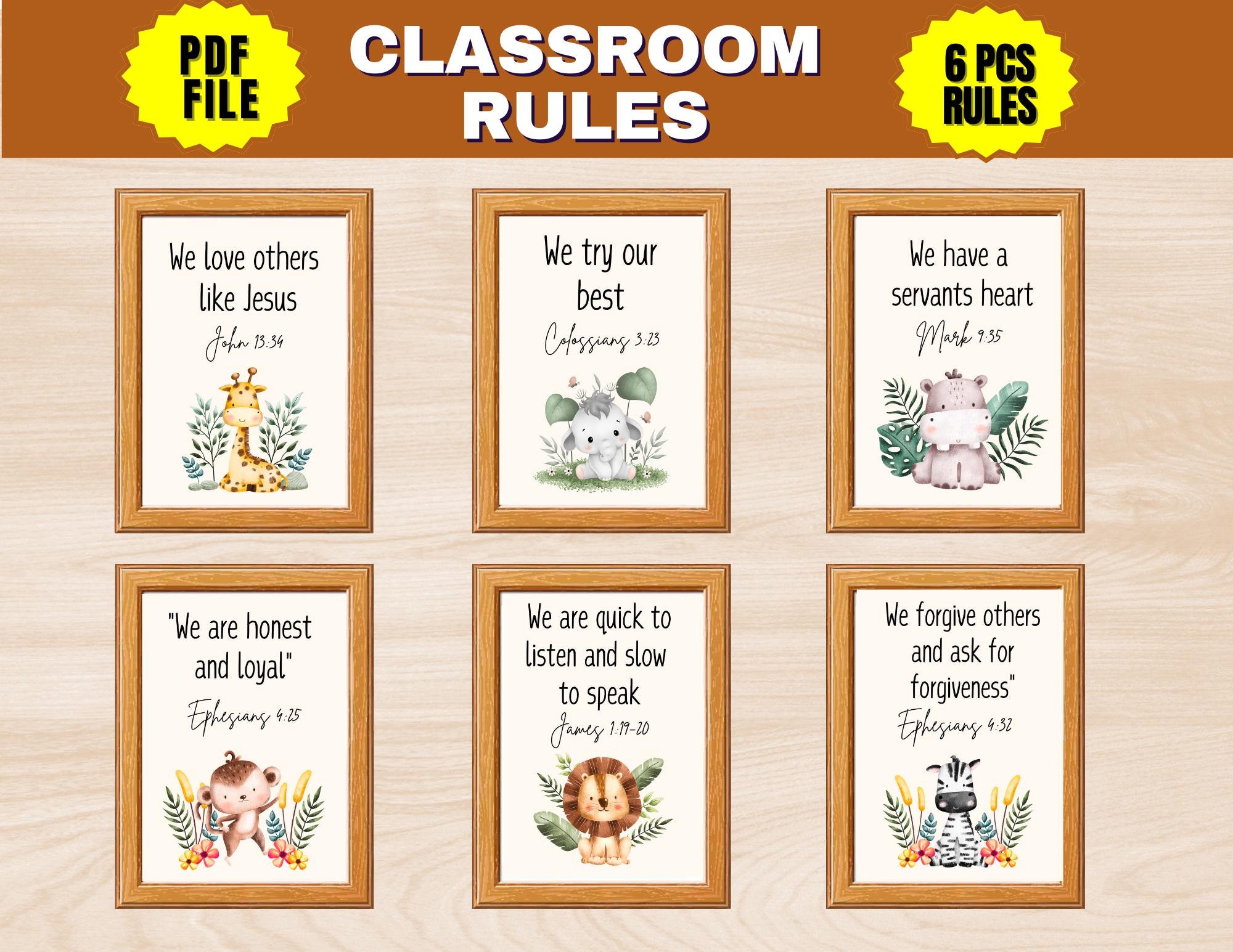 Christian Classroom Rules, Class Rules Poster, Homeschool Classroom ...