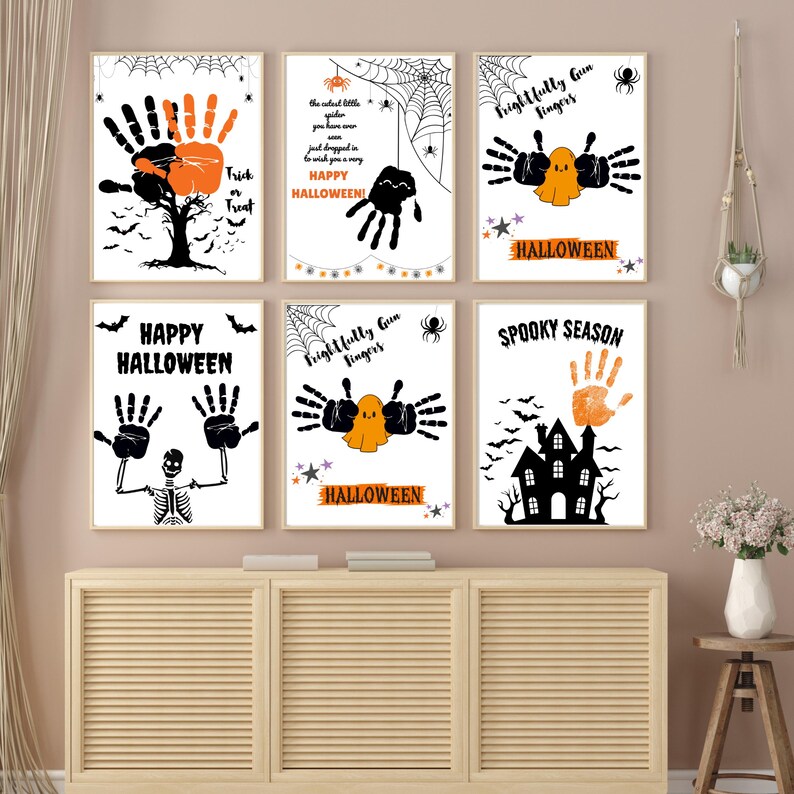 Halloween Handprint Art Bundle, Kids Activity (printable) - Etsy