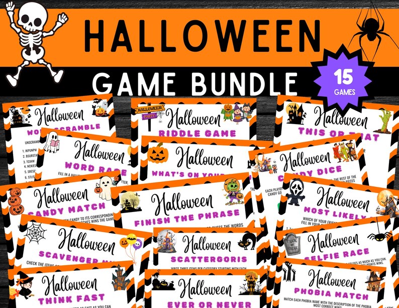 Halloween Printable Games for Kids Adults,digital Download Halloween ...