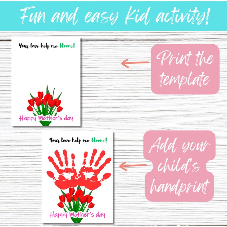 Mother's Day Handprint Art Bundle, Kids Activity (digital Download) - Etsy