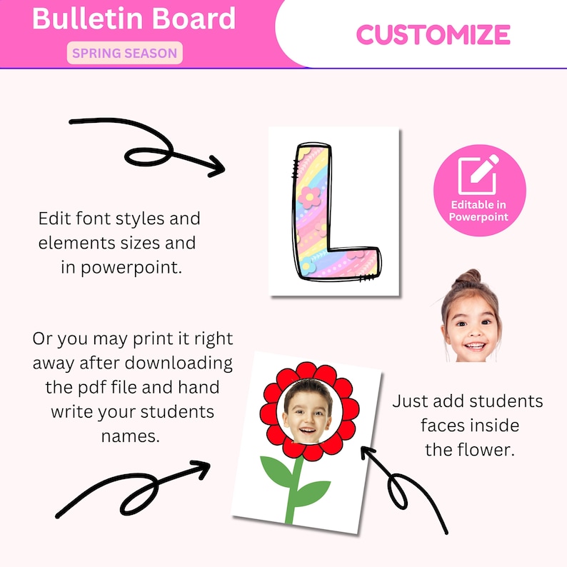 Spring Garden Bulletin Board Kit: "look Who's Blooming" Add Faces ...