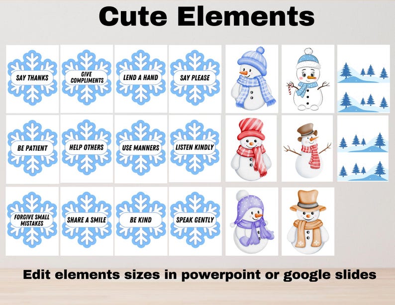 Winter Healthy Habits Bulletin Board Kit: Snowman Decor (printable) - Etsy