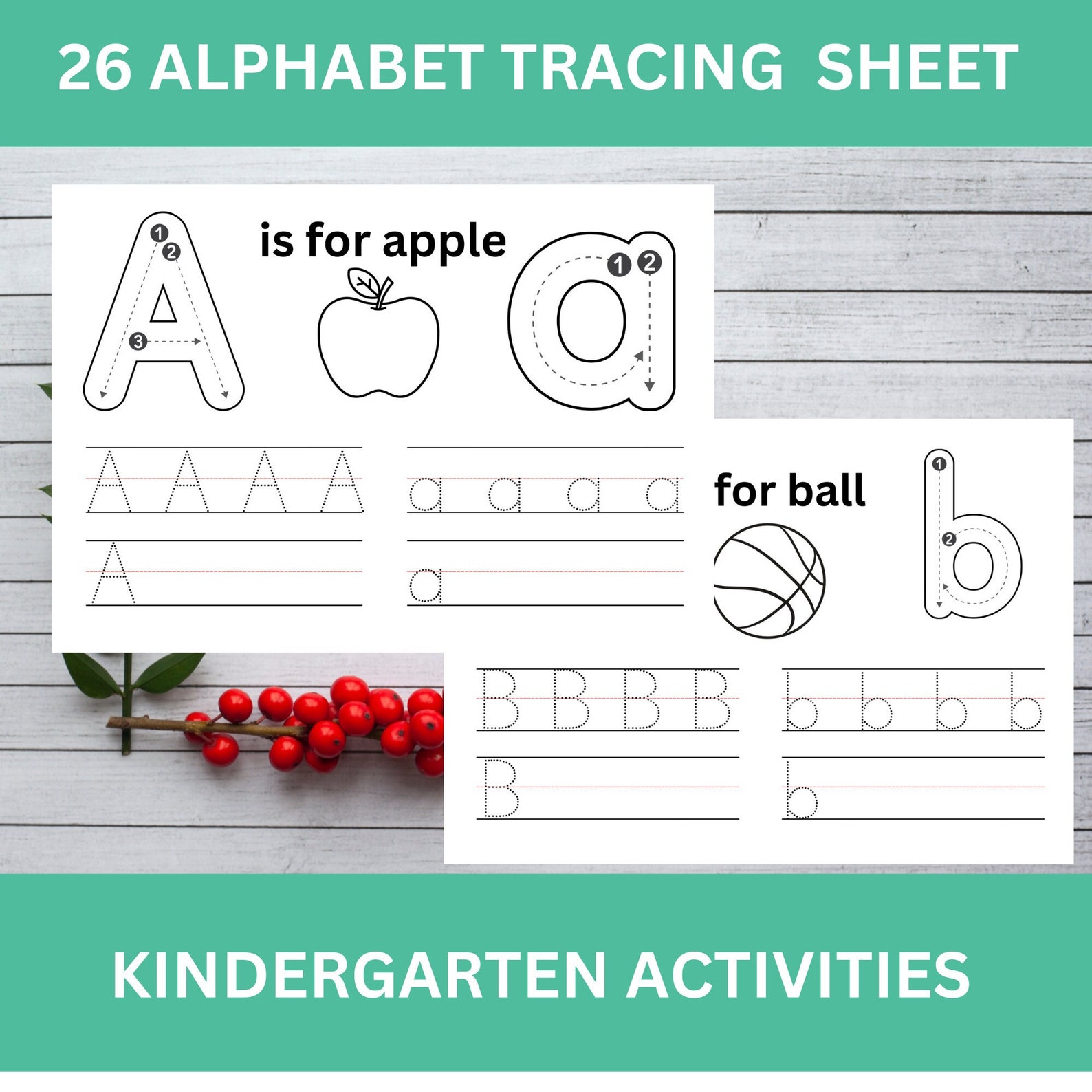 26 ABC Phonics Tracing Pad. Preschool- Kindergarten Handwriting and ...