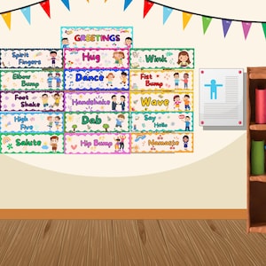 Classroom Greetings Poster Set | 16 Behavior Rules (PDF & PNG) - Etsy