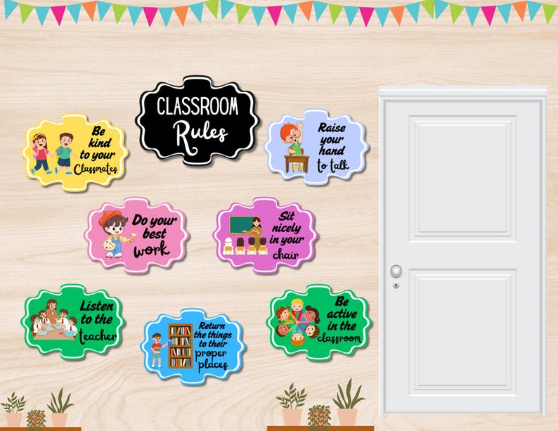 Classroom Rules Poster Set | Daycare Decor (PDF & PNG) - Etsy