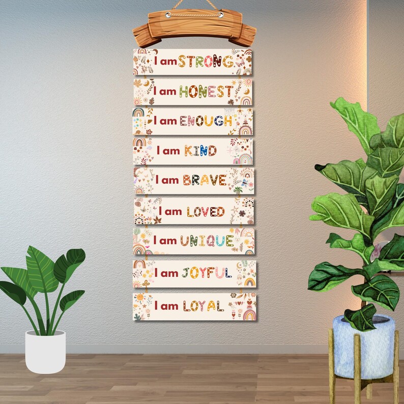 Boho Rainbow Motivational Positive Sayings Sign, Classroom Wall Decor ...