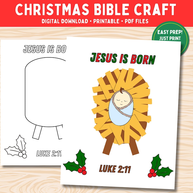 Christmas Bible Craft, Names of Jesus Manger (printable Coloring Page ...