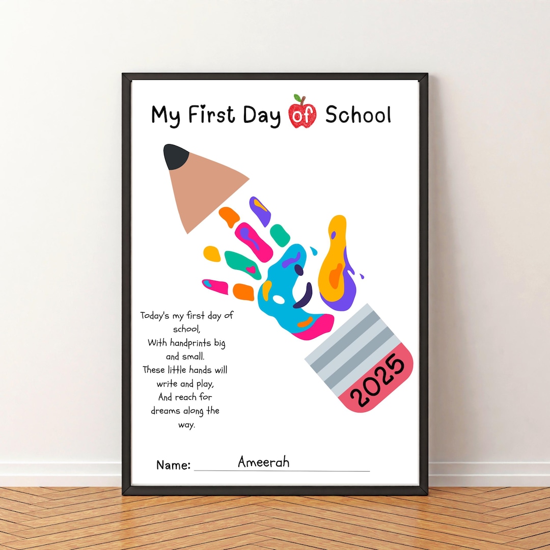 First Day of School Handprint Craft, Back to School Printable, School ...