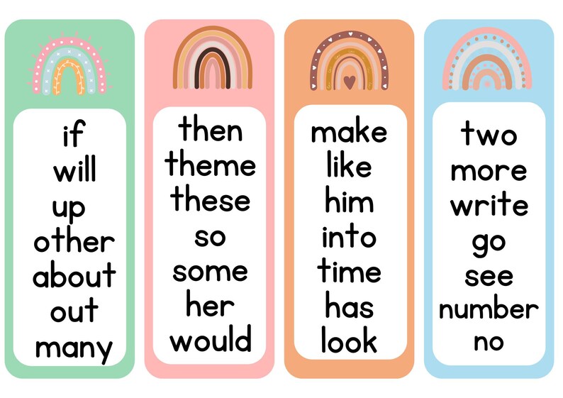 100 Printable Fry's First Hundred Sight Word Flashcards | Kindergarten ...