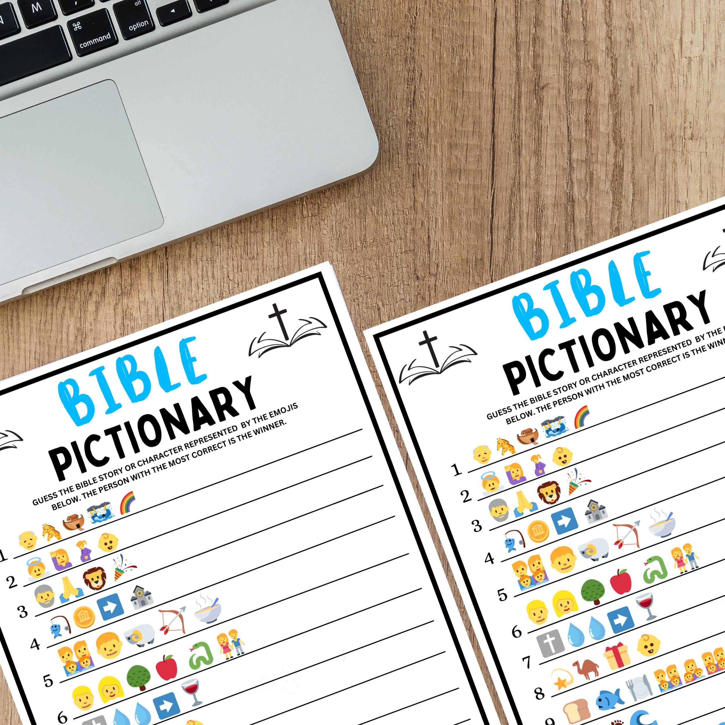 Bible Emoji Pictionary Game, Fun Bible Study Activity for Kids, Teens ...