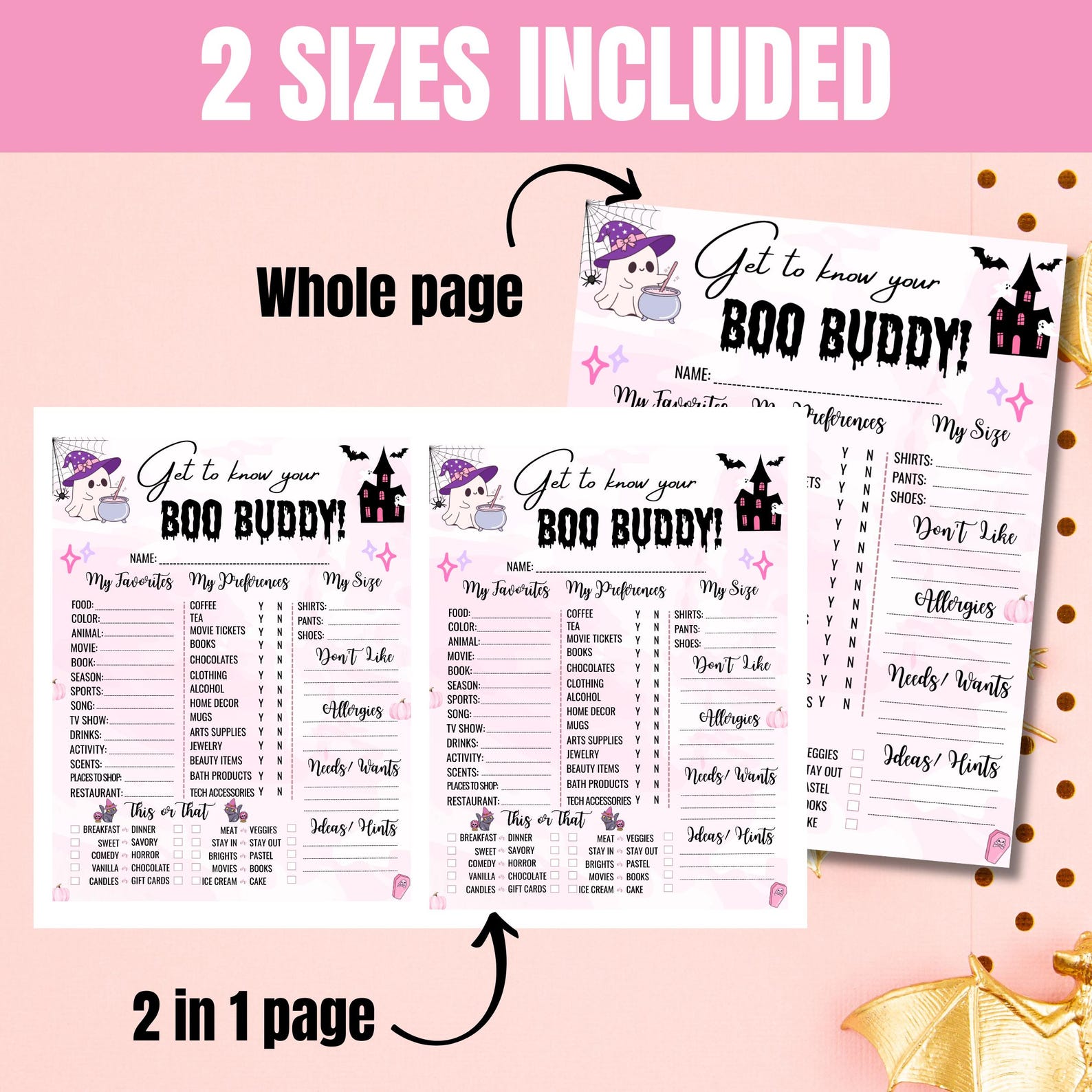 Halloween Questionnaire, Editable Boo Buddy Printable, Boo Basket Gift ...