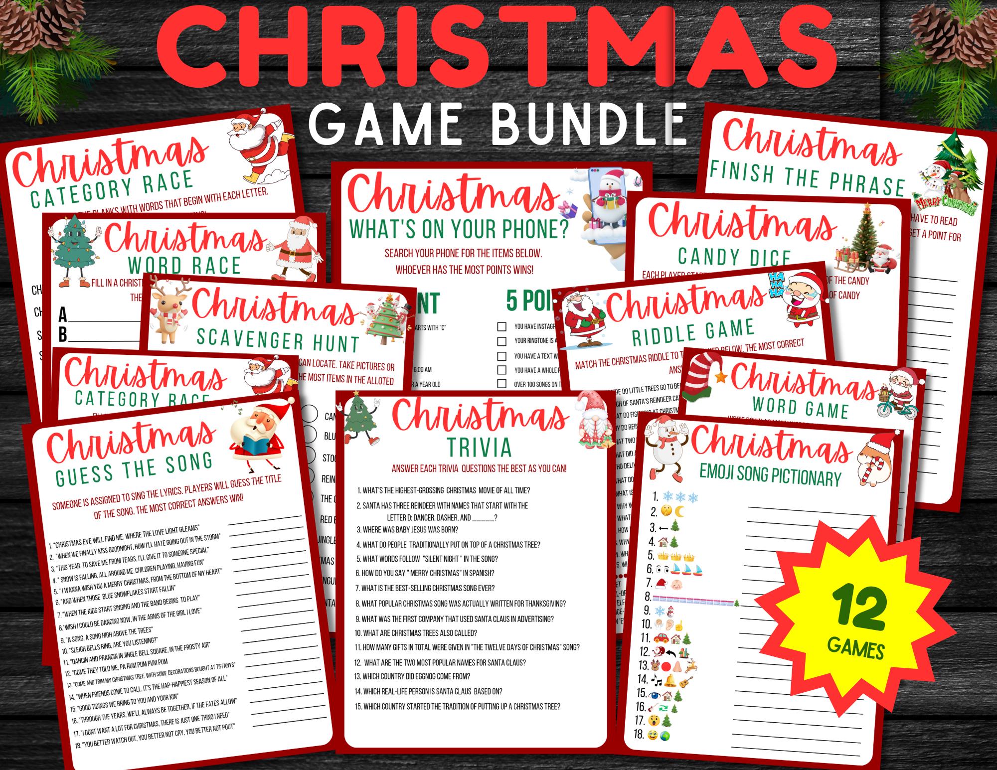 Printable Christmas Game Bundle | Christmas Party Games | Christmas ...