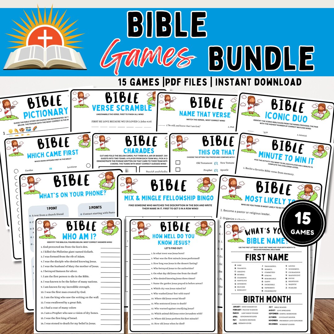 Bible Games Church Game for Adults Christian Youth Group Quiz Bible ...