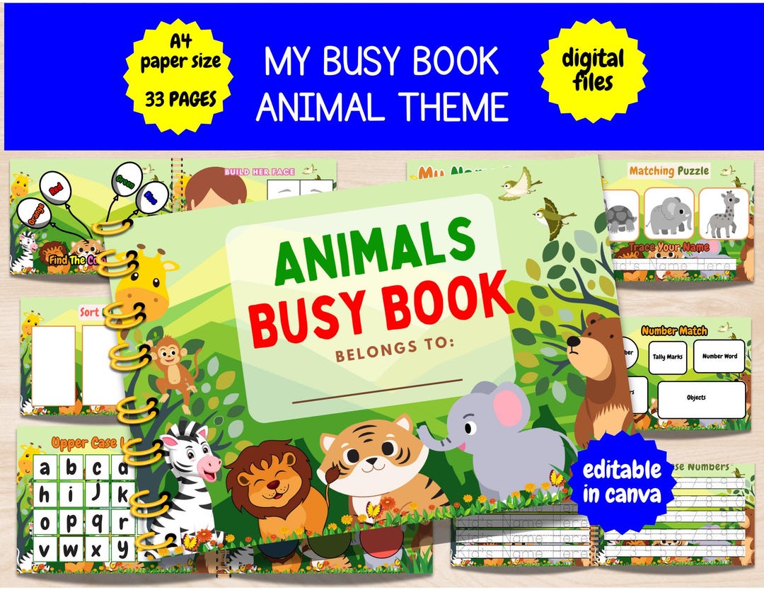 Busy Book Printable, Toddler Learning Binder, Preschool Activities ...