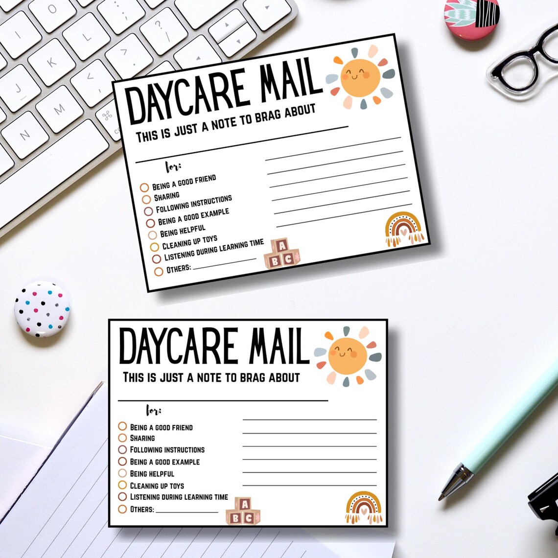 Daycare Mail - Daycare Notes, Note From Daycare Teacher, Homeschool ...