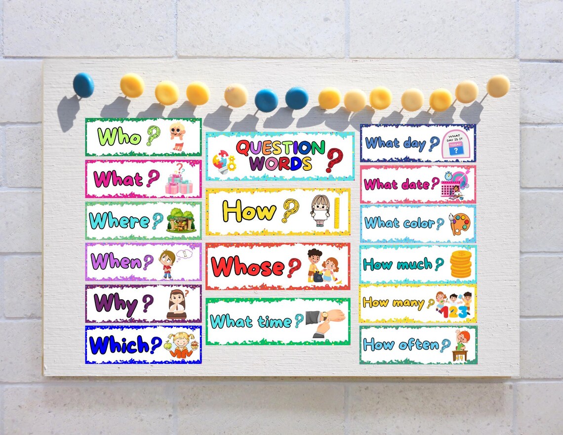 Question Word Classroom Poster Set | ESL Grammar (PDF, PNG) - Etsy
