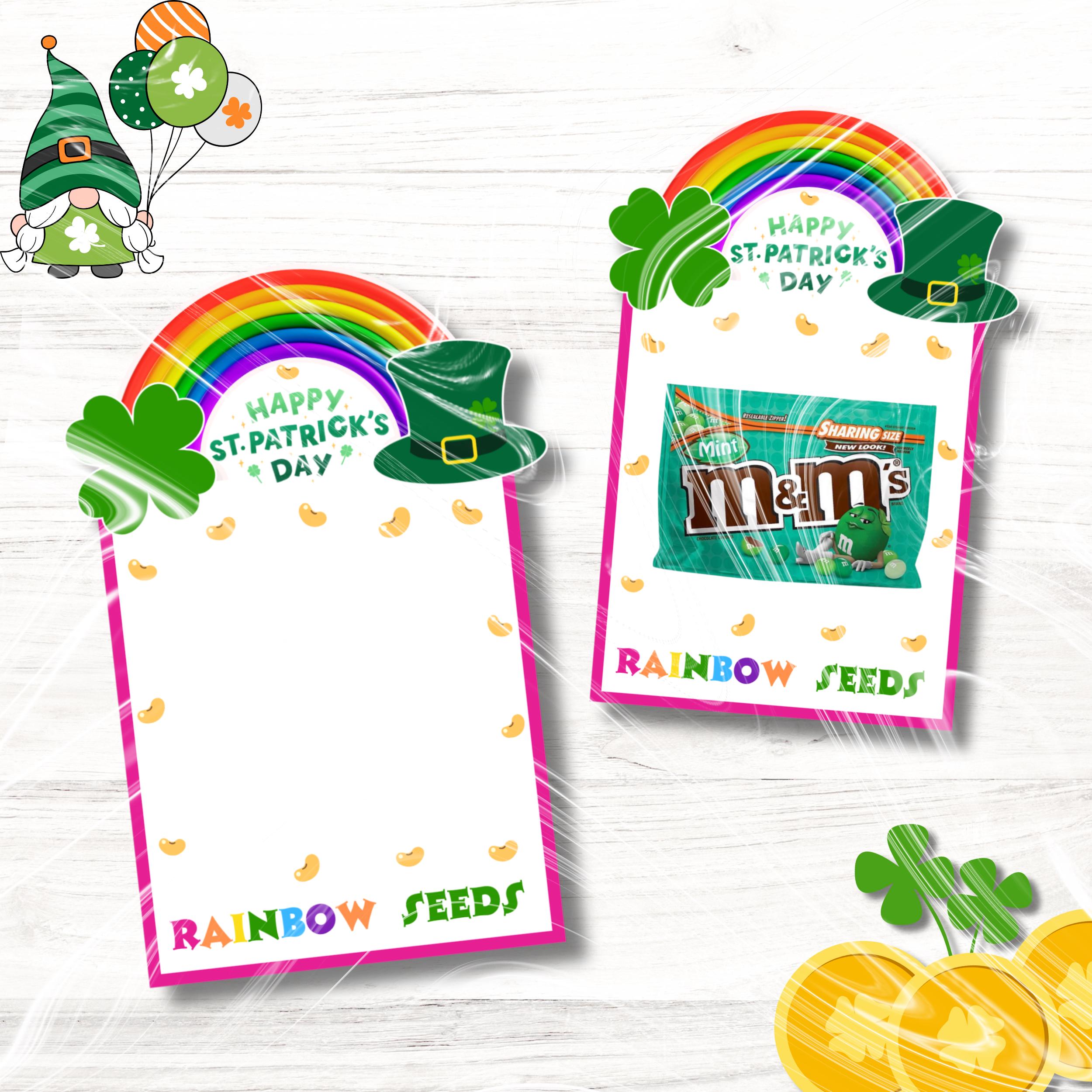 St Patrick's Day Gift Tag, Skittles Rainbow Seeds, Classroom Saint ...
