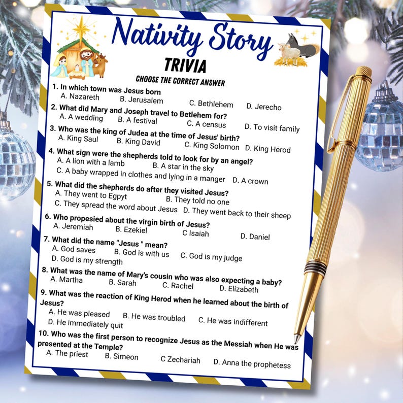 Nativity Trivia Game, Christmas Trivia, Bible Trivia Game, Youth Group ...