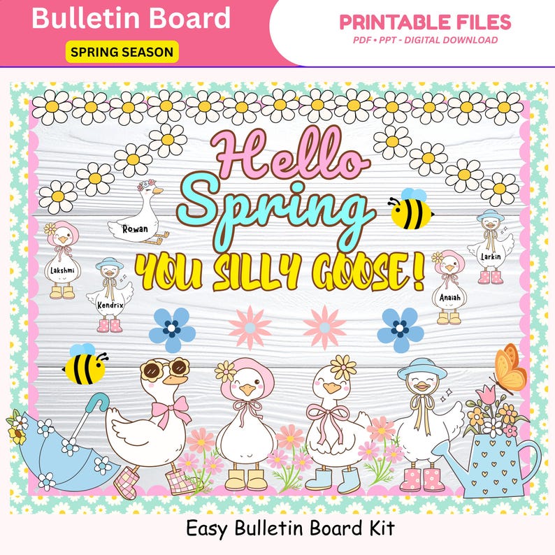 Spring Bulletin Board Kit Silly Goose Classroom Decor Printable ...