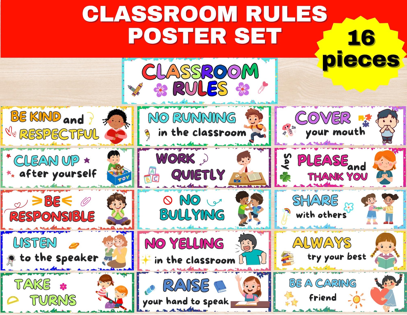 Printable Classroom Rules Posters |classroom Decor | Behavior Rules ...