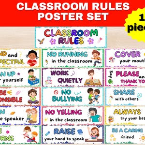 Printable Classroom Rules Posters |classroom Decor | Behavior Rules ...