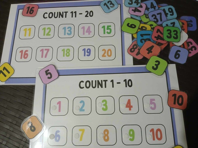 Counting Numbers 1 to 50 Busy Book Activity, Numbers Activity Game ...