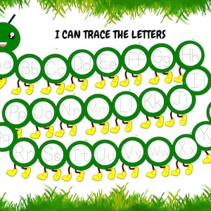 Caterpillar Alphabet Tracing Printable, Busy Book, Learn Alphabet ...