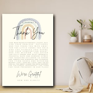 Printable Parents Thank You Nursery Teachers Teaching Teacher's Day ...
