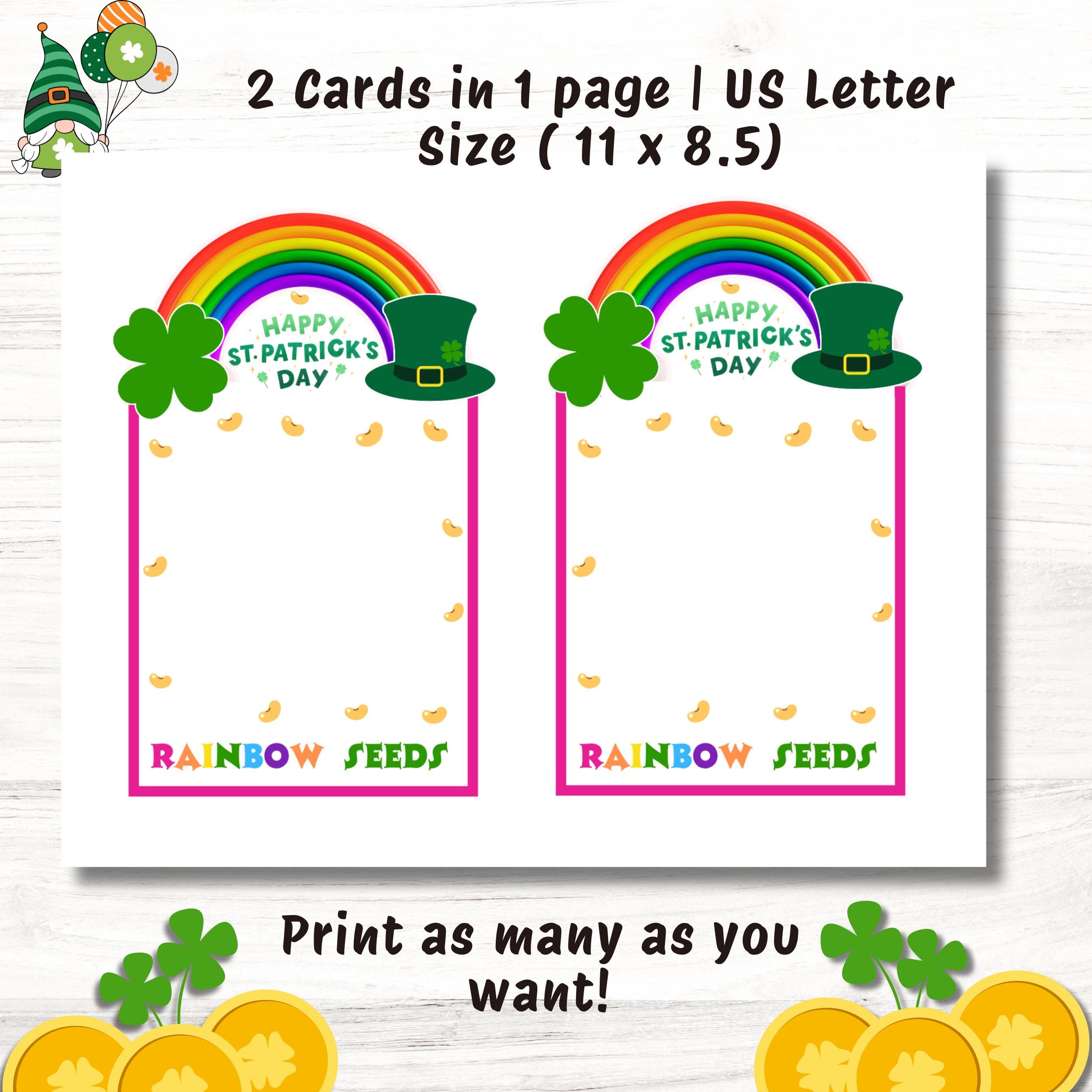 St Patrick's Day Gift Tag, Skittles Rainbow Seeds, Classroom Saint ...