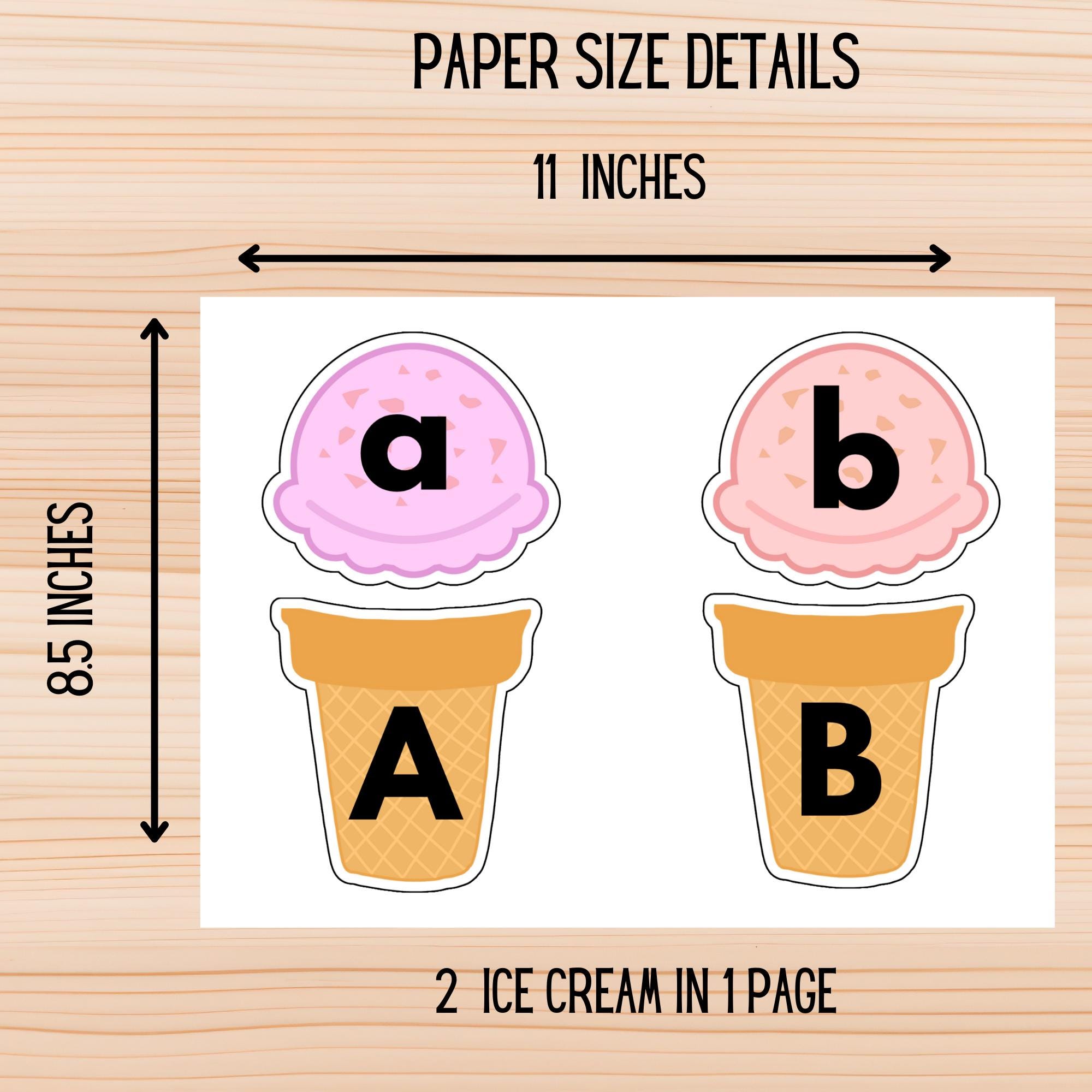 Ice Cream Alphabet Matching Game, Preschool Printable (digital Download ...