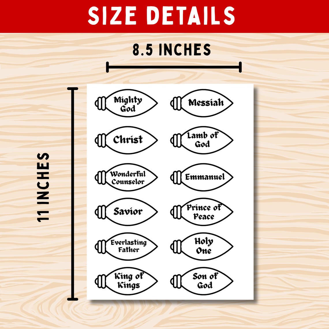 Christmas Bible Craft, Names of Jesus Sunday School Craft, Advent ...