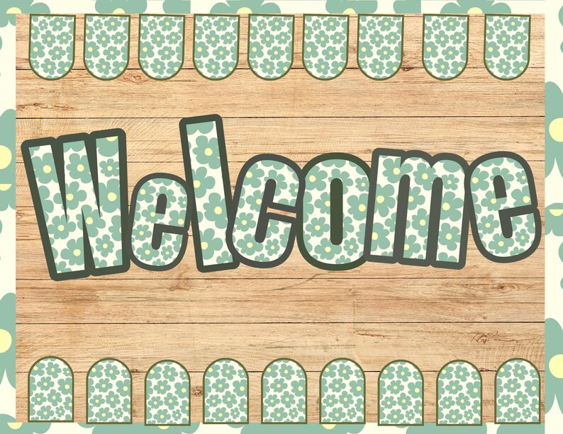 Nature Sage Green Bulletin Board Letters | Classroom Decor (PDF) - Etsy