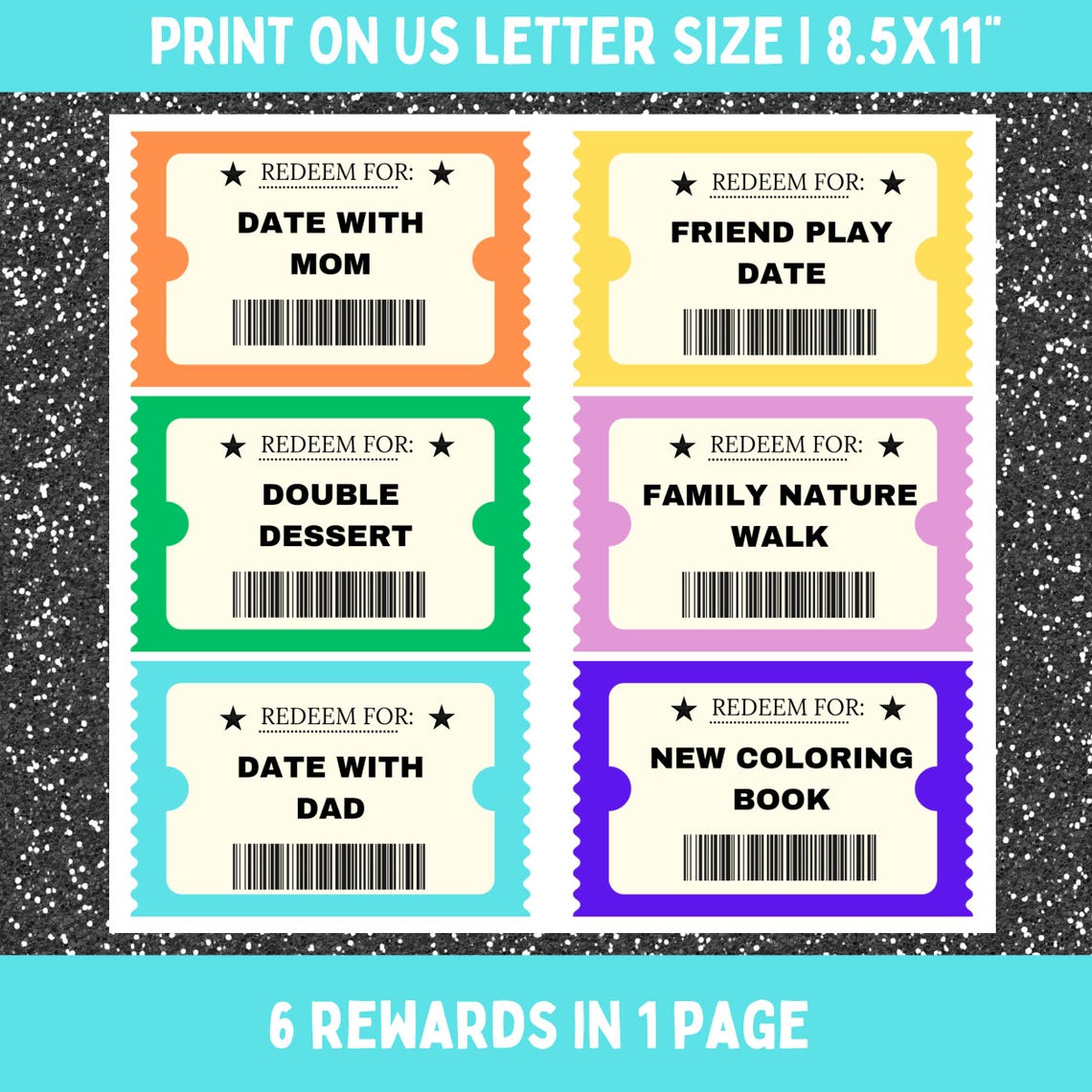 Kids Reward Coupons | 54 Printable Activity Vouchers (digital Download ...