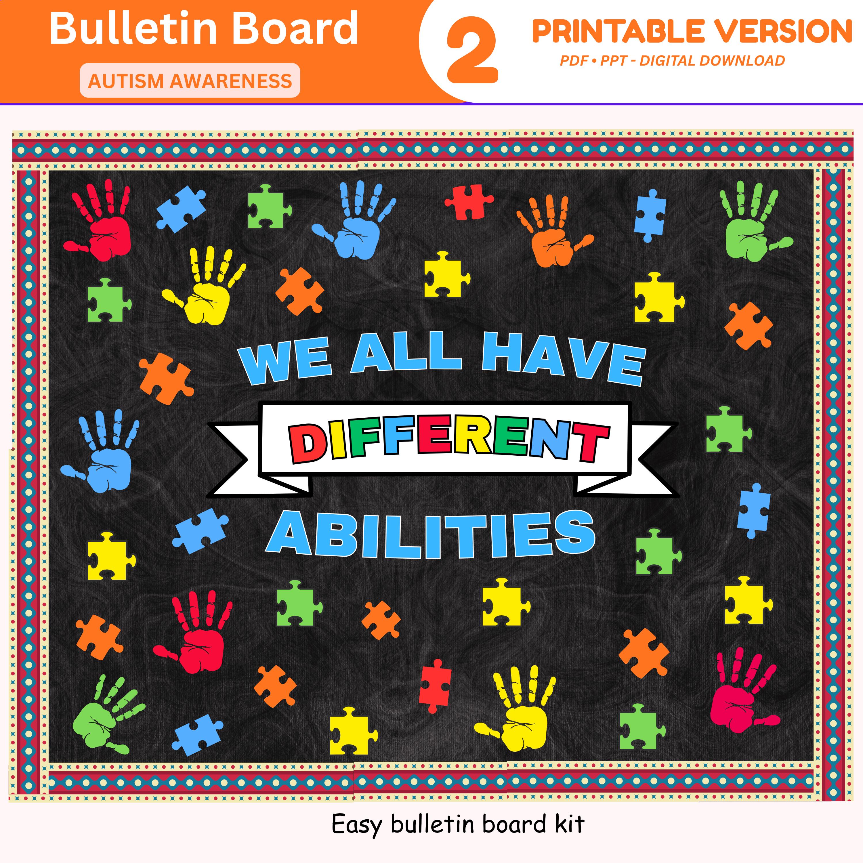 Autism Awareness Bulletin Board Kit: Special Education Classroom ...