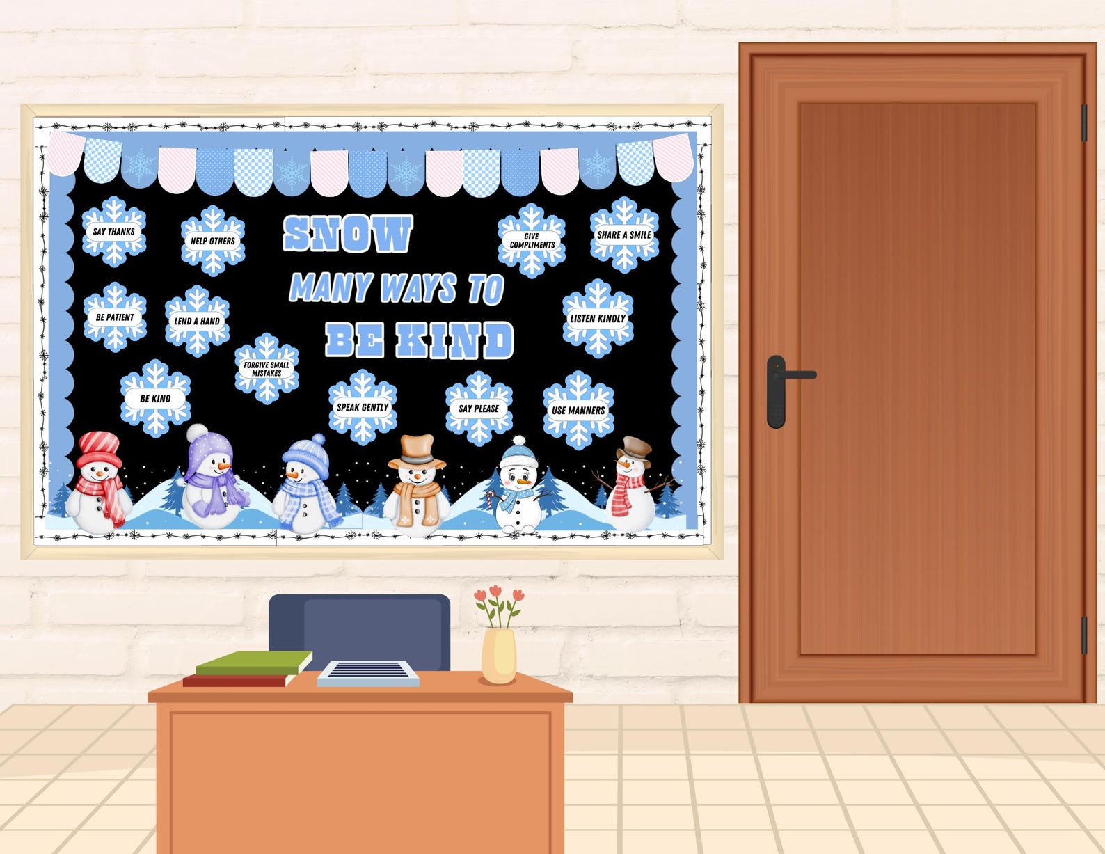 Winter Healthy Habits Bulletin Board Kit: Snowman Decor (printable) - Etsy