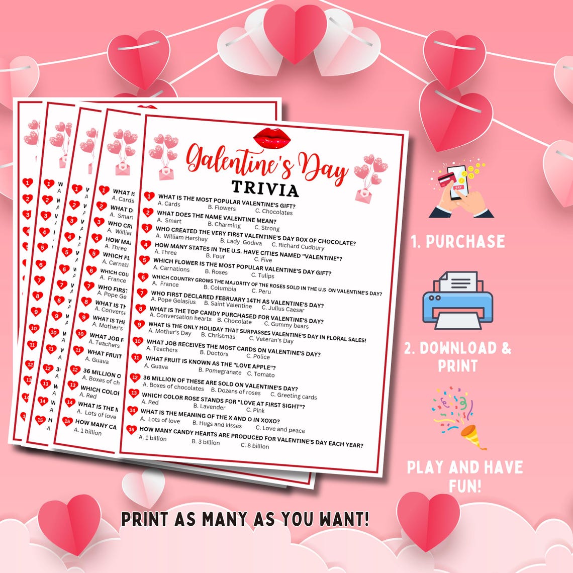 Galentines Day Trivia Game, Galentines Day Party Game, Valentines Day ...