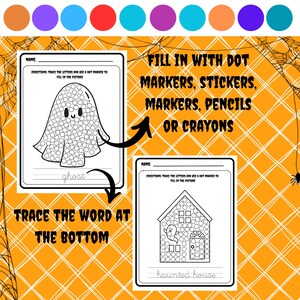 Halloween Dot Marker Printable - Cute Dab a Dot Coloring Pages for ...