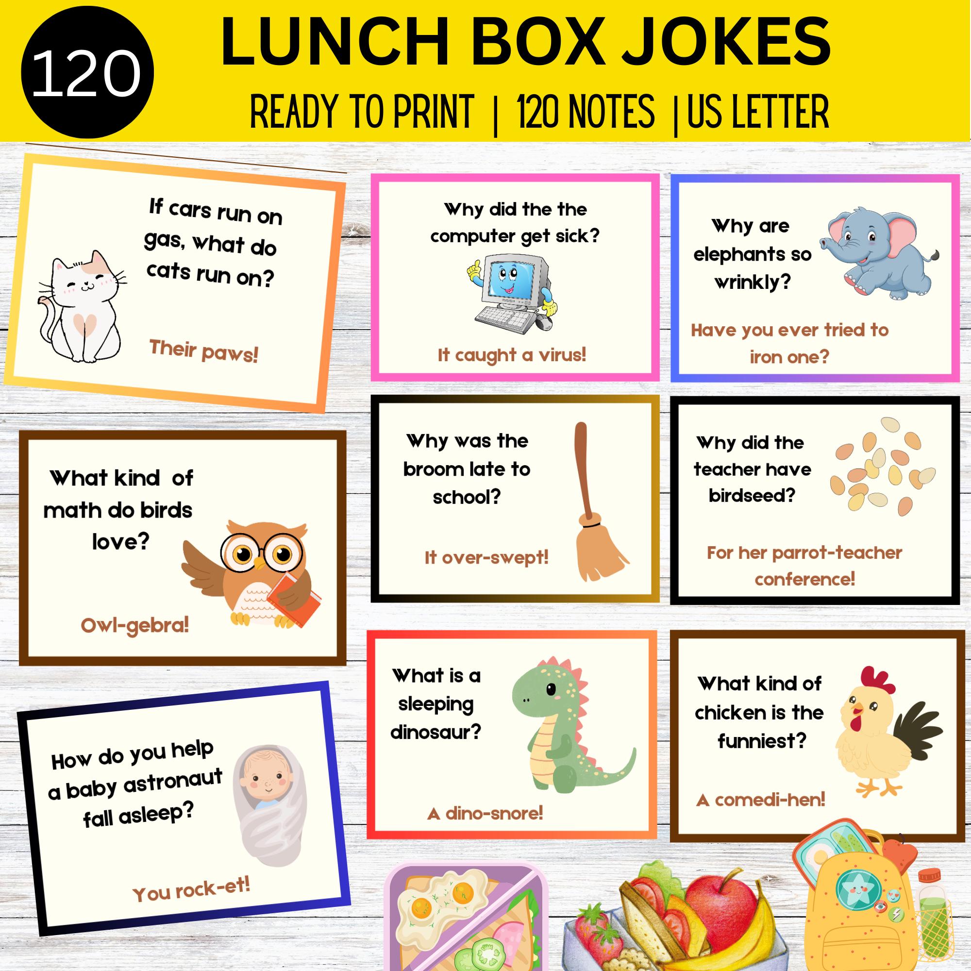Lunchbox Jokes for Kids, Printable Lunch Box Notes, Back to School ...