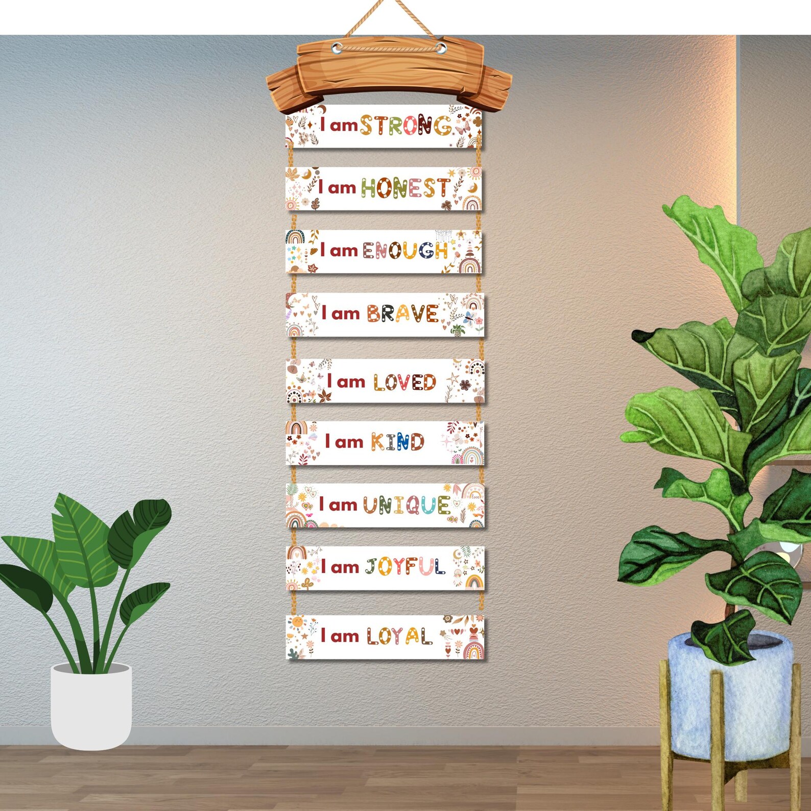 Boho Rainbow Motivational Positive Sayings Sign, Classroom Wall Decor ...