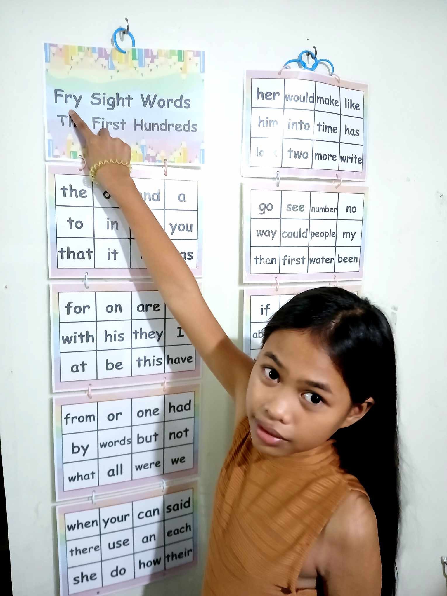 100 Printable Let's Learn Fry 1st Hundred Sight Words Hanging Charts ...