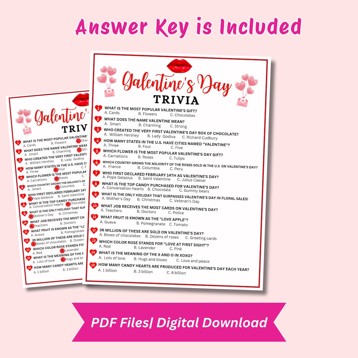 Galentines Day Trivia Game, Galentines Day Party Game, Valentines Day ...