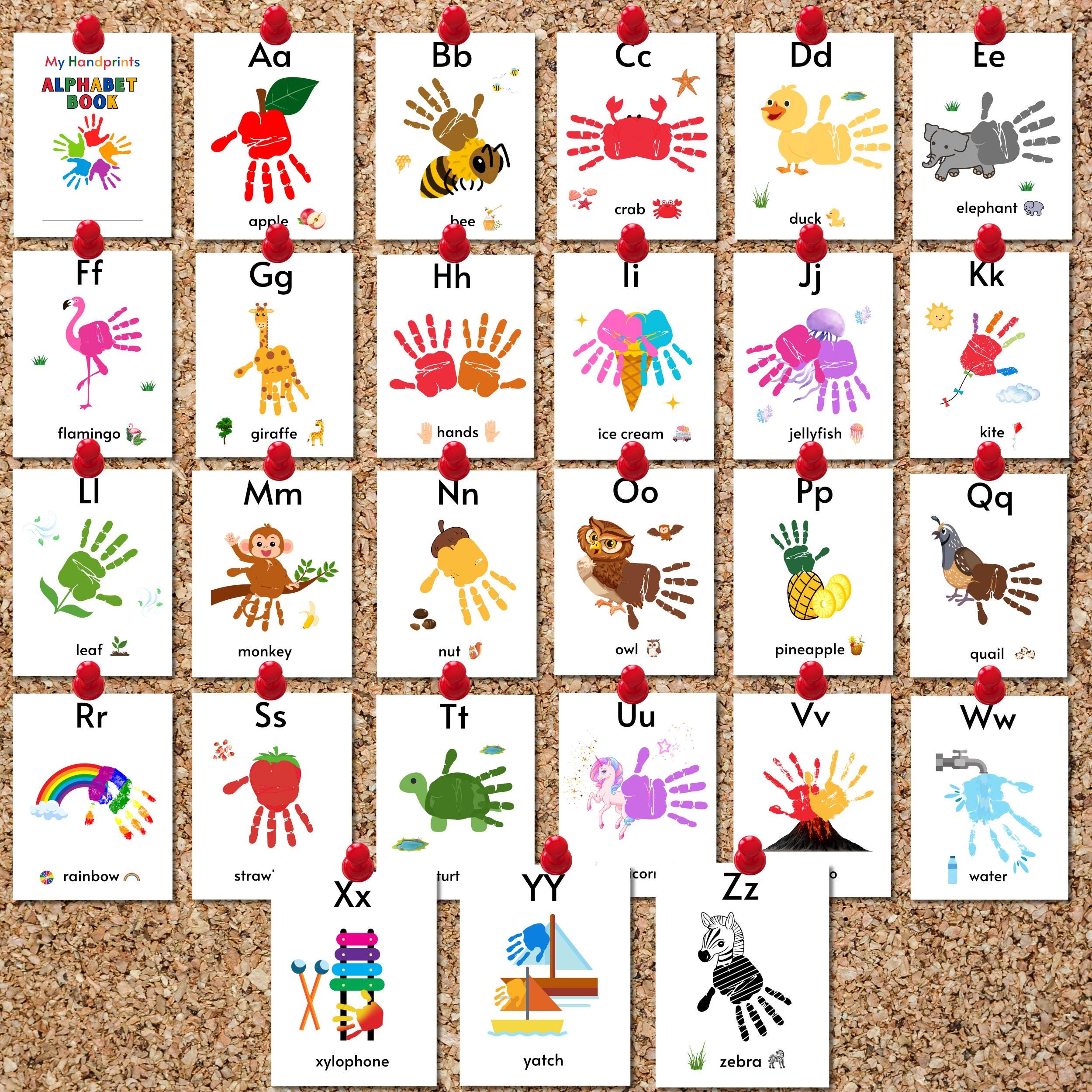 Alphabet Handprint Book, Alphabet Handprint Art,daycare Preschool ...