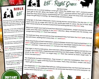 Bible Christmas Left Right Game | Nativity Story Prayer Printable for ...